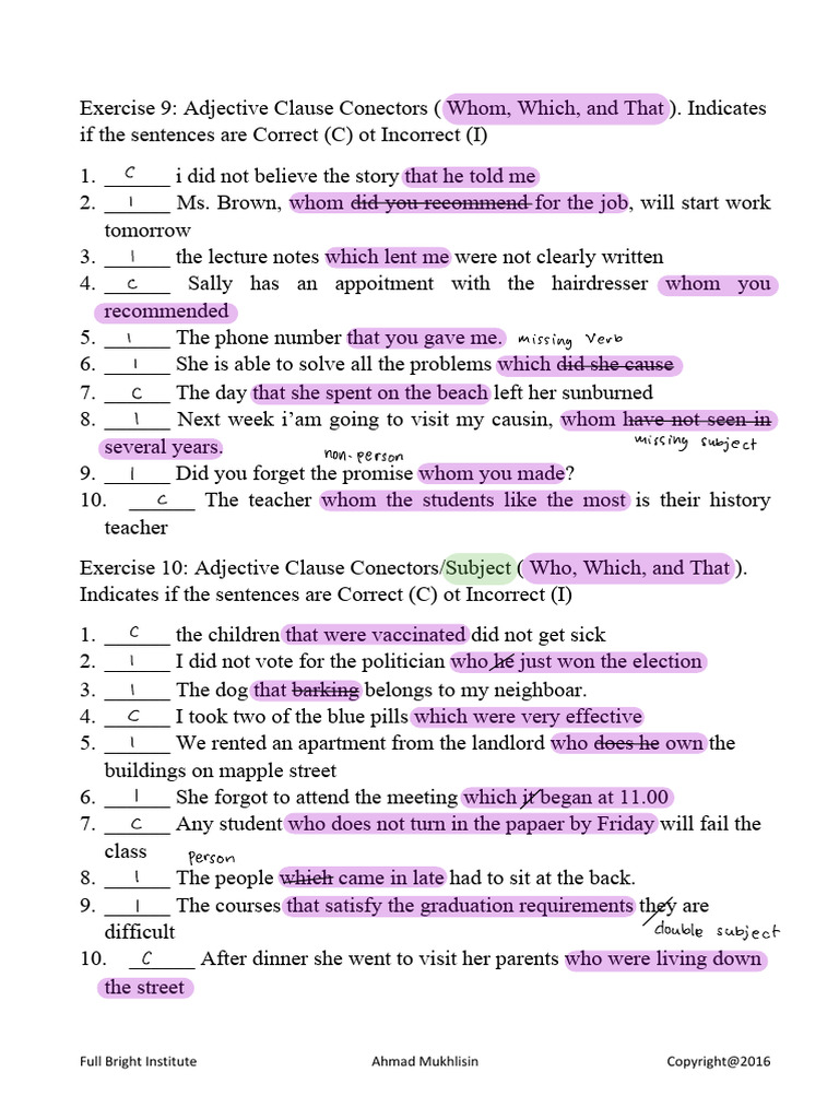 Adjective Clause 2 | PDF | Linguistic Typology | Language Mechanics
