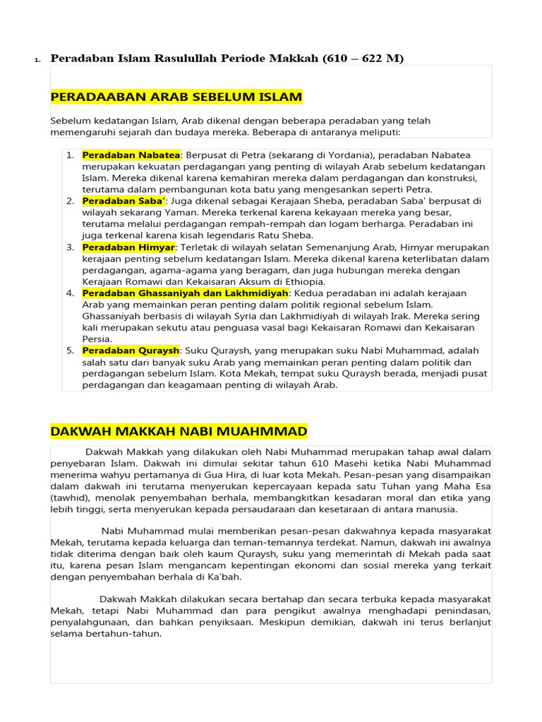 Peradaban Islam Rasulullah Periode Makkah-1 | PDF | Perjalanan | Sejarah