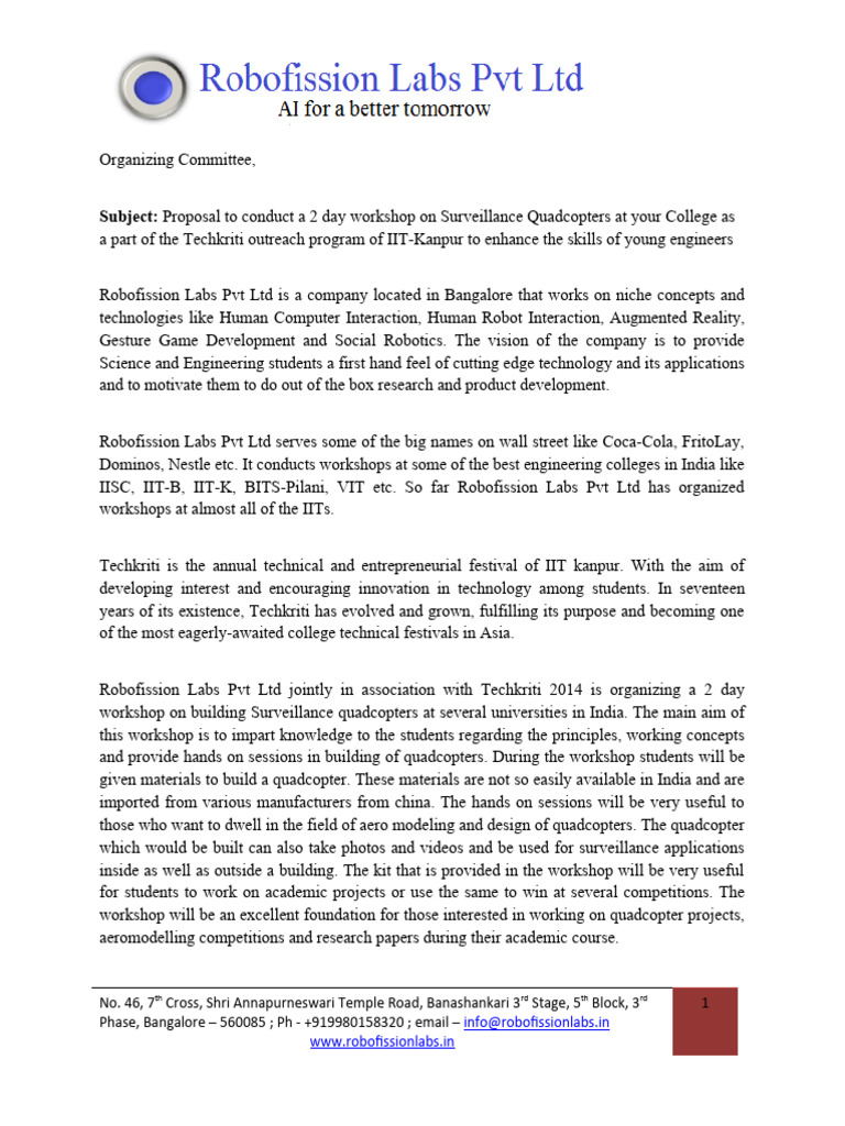 Surveillance Quadcopter in Association With Techkriti 2014 | PDF | Computing