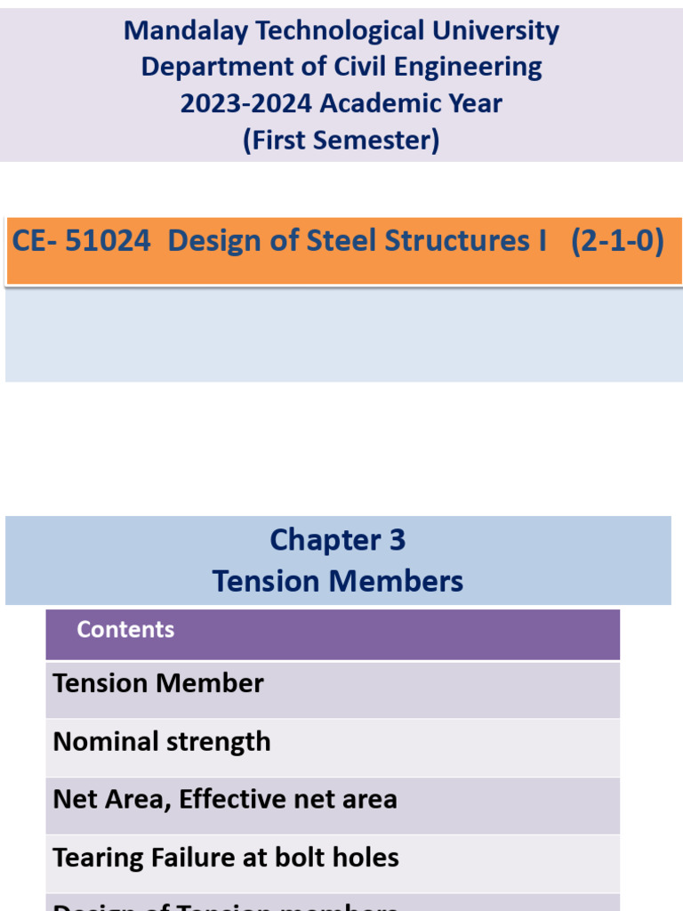Chapter 3 Steel 23-24 | PDF | Truss | Strength Of Materials