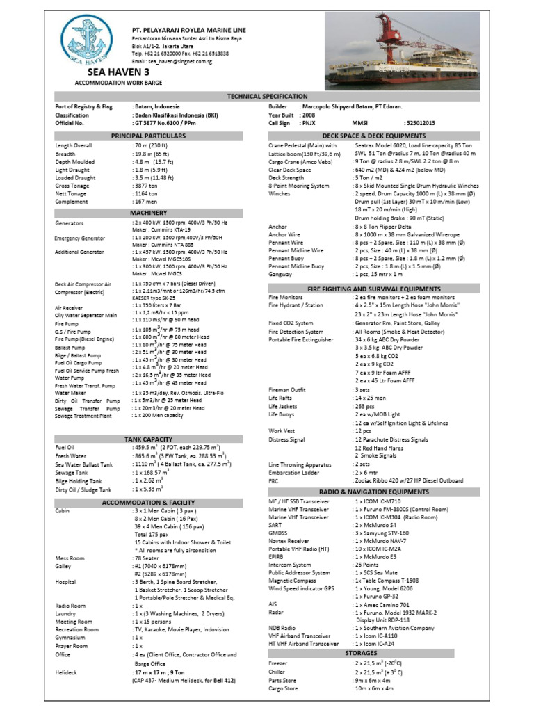 Spec & GA SH3 Updated March 2022 | PDF | Shipping | Ships