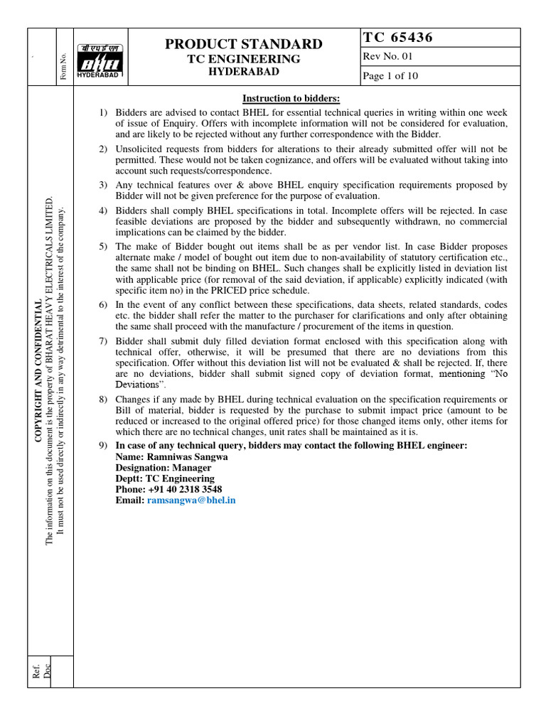 Product Standard T C 65 436: TC Engineering | PDF | Specification (Technical Standard) | Pipe ...
