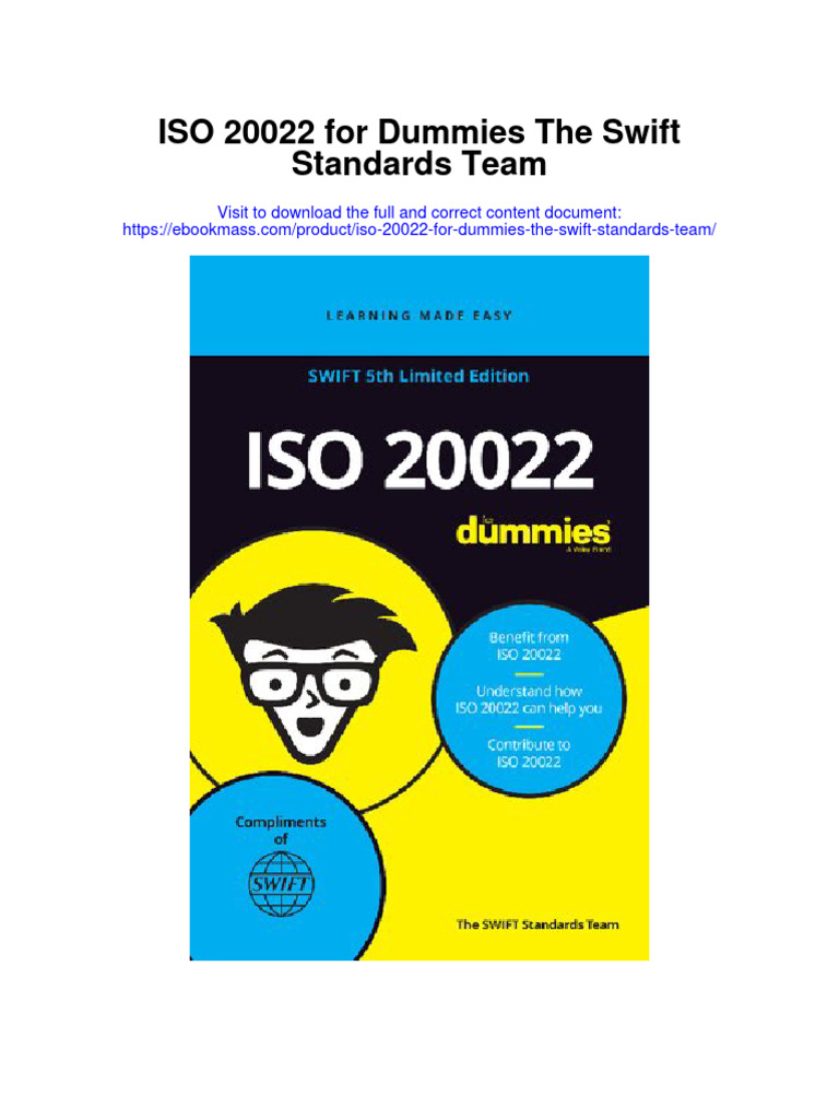 Iso 20022 For Dummies The Swift Standards Team Full Chapter Pdf Xml Information