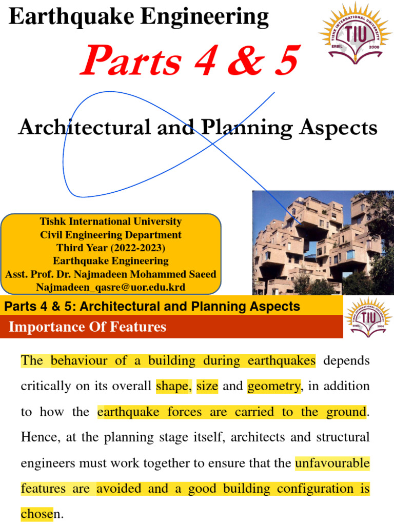 Earthquake Engineering Parts 4 5 Architectural and Planning Aspects 1 | PDF | Earthquake ...