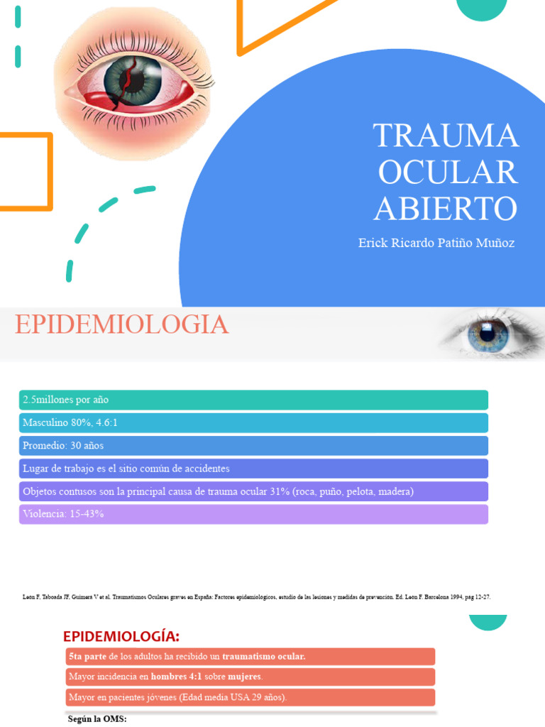 Epidemiología y Manejo del Trauma Ocular | PDF | Enfermedades y ...