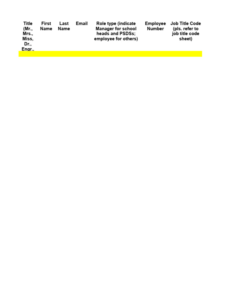 Employee Job Title Codes List | PDF | Business