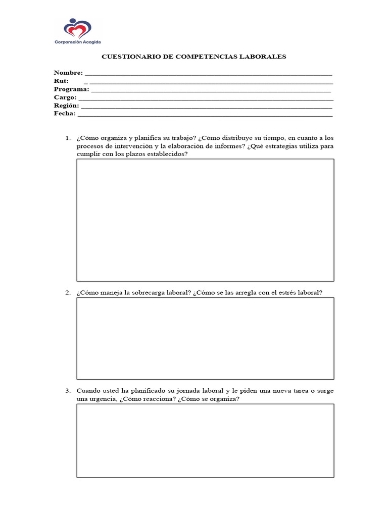Cuestionario de Competencias Laborales | PDF