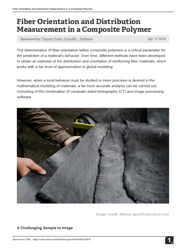 Fiber Orientation and Distribution Measurement in A Composite Polymer ...