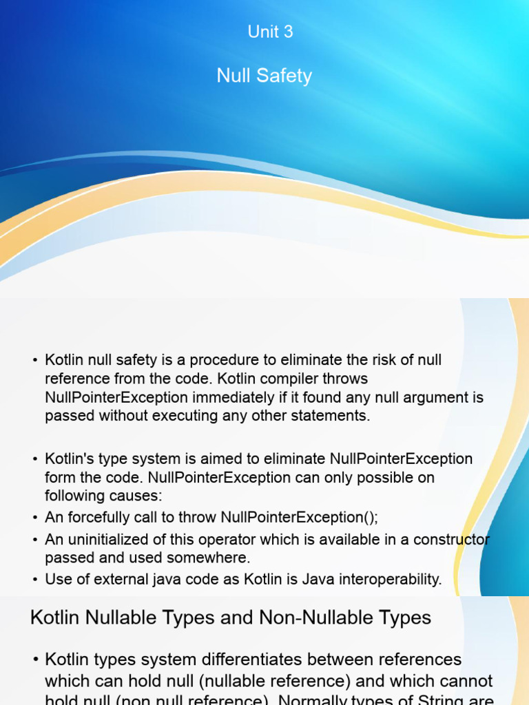 Unit 3-Null Safety | PDF | Computer Programming | Software Engineering