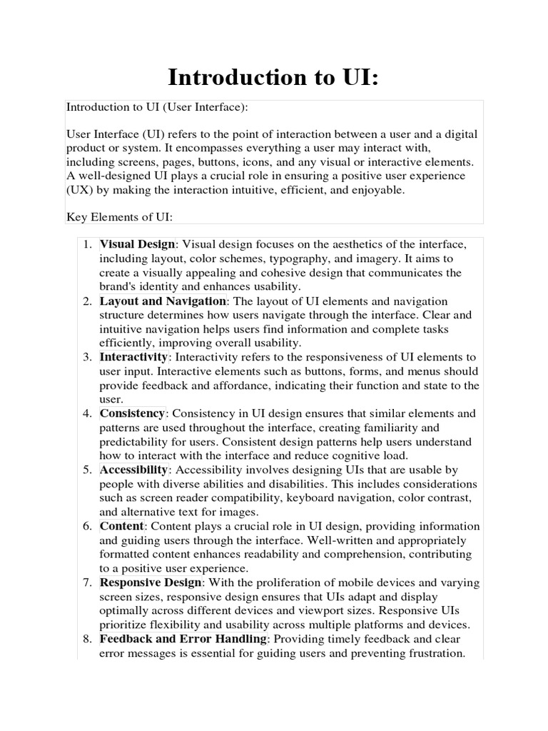 Introduction To UI Pratiksha | PDF | Graphical User Interfaces | Usability