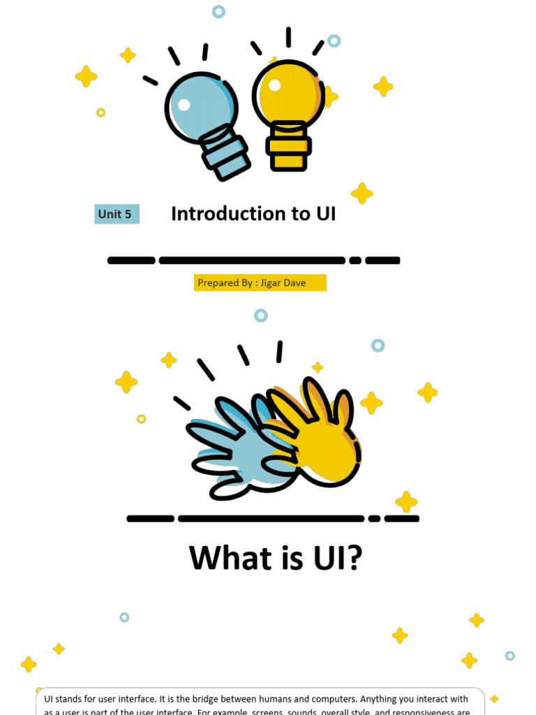 Unit 5 -intro to ui.pptx | PDF | User Interface | Graphical User Interfaces