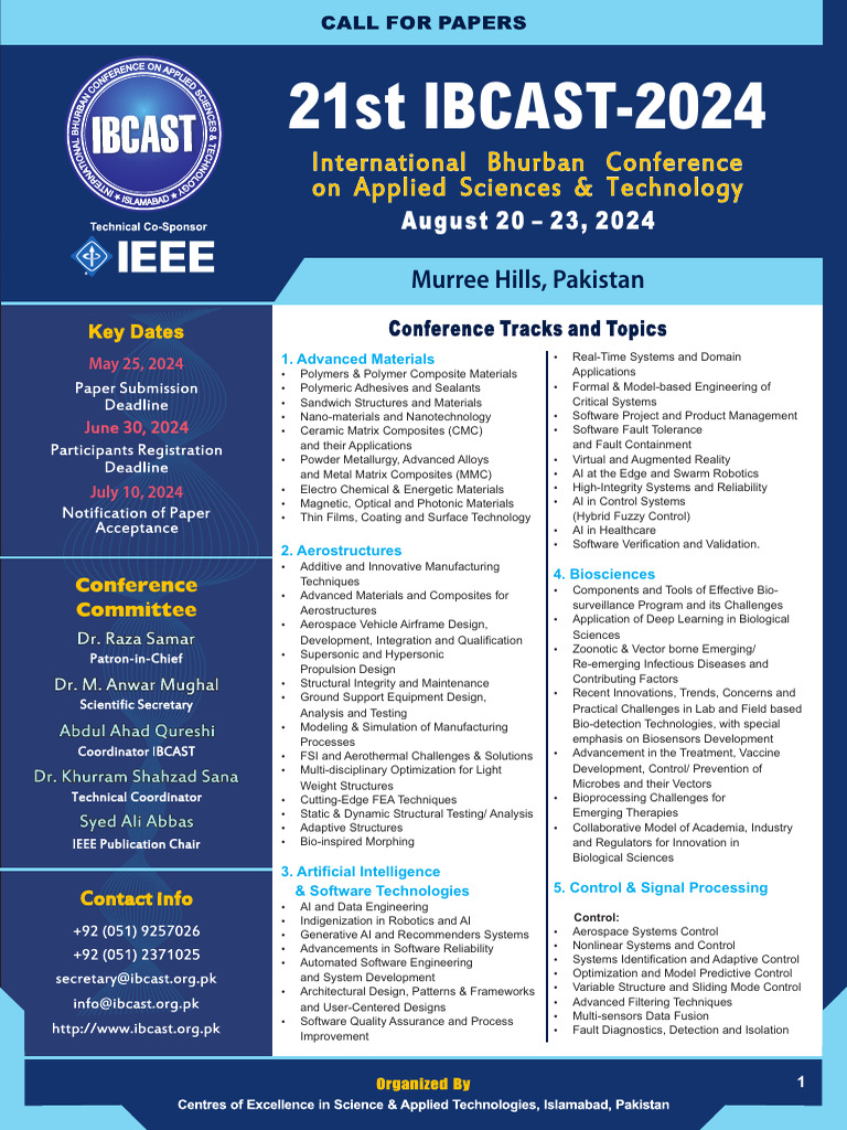 CFP_IBCAST_2024 | PDF | Sonar | Computer Security