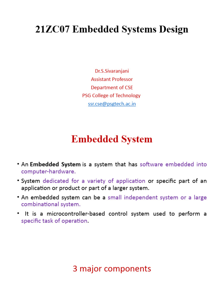 Embedded - CO1 | PDF | Embedded System | Microcontroller