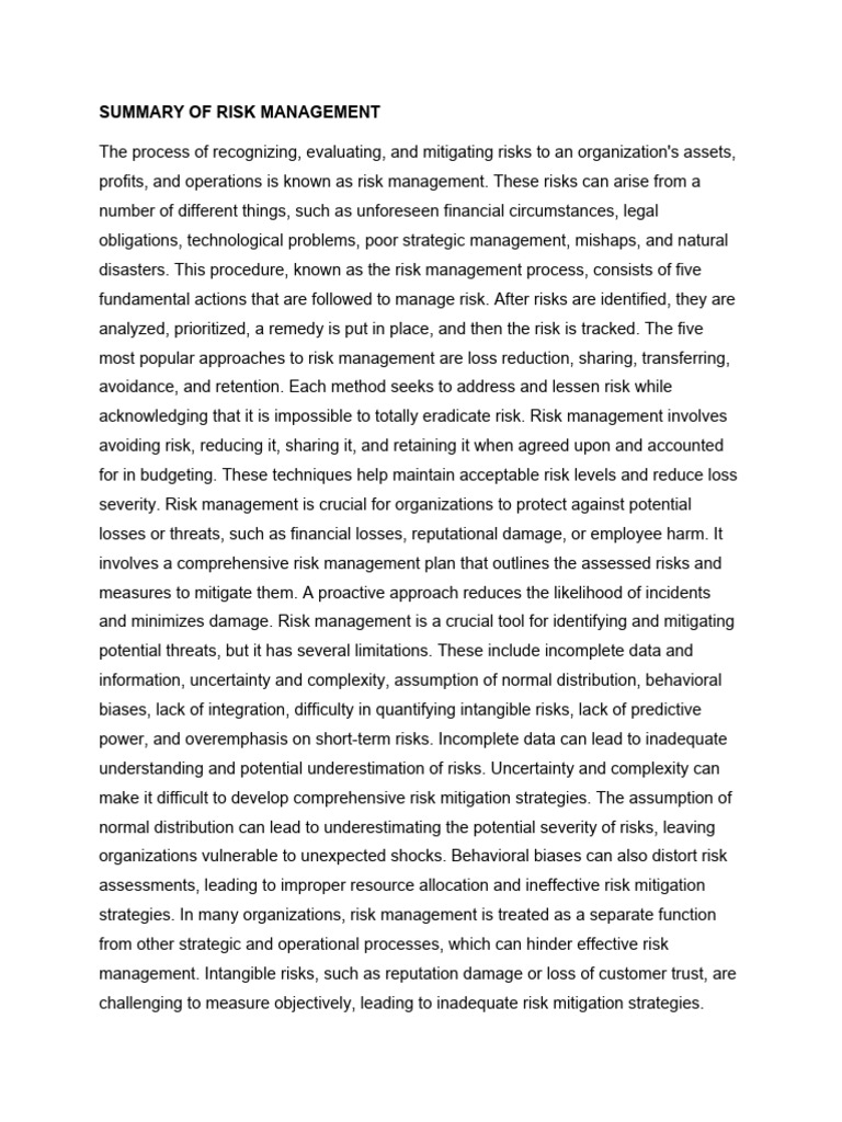 Risk Management Overview and Strategies | PDF | Risk Management | Risk