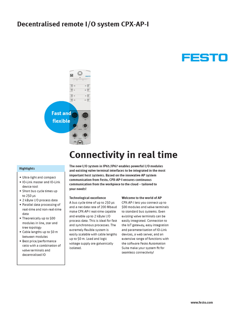 CPX AP I Remote IO From Festo 1592342279 | PDF | Vacuum Tube | Internet ...