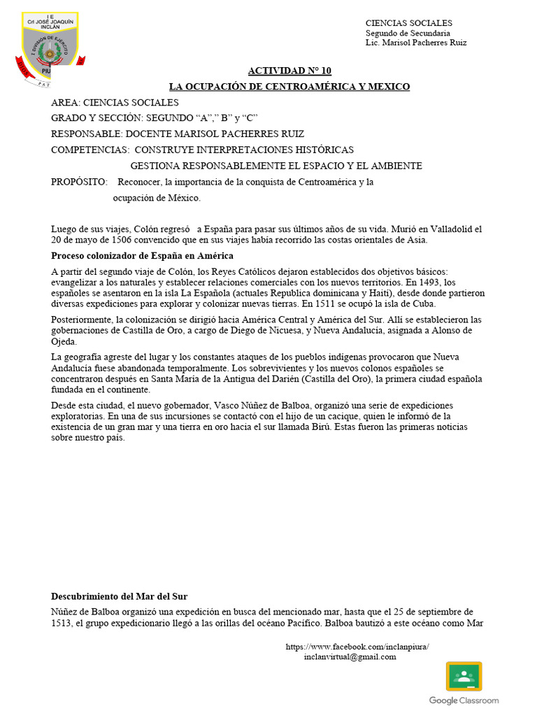 La ocupación de Centroamérica y Mexico | PDF | Hernán Cortés ...