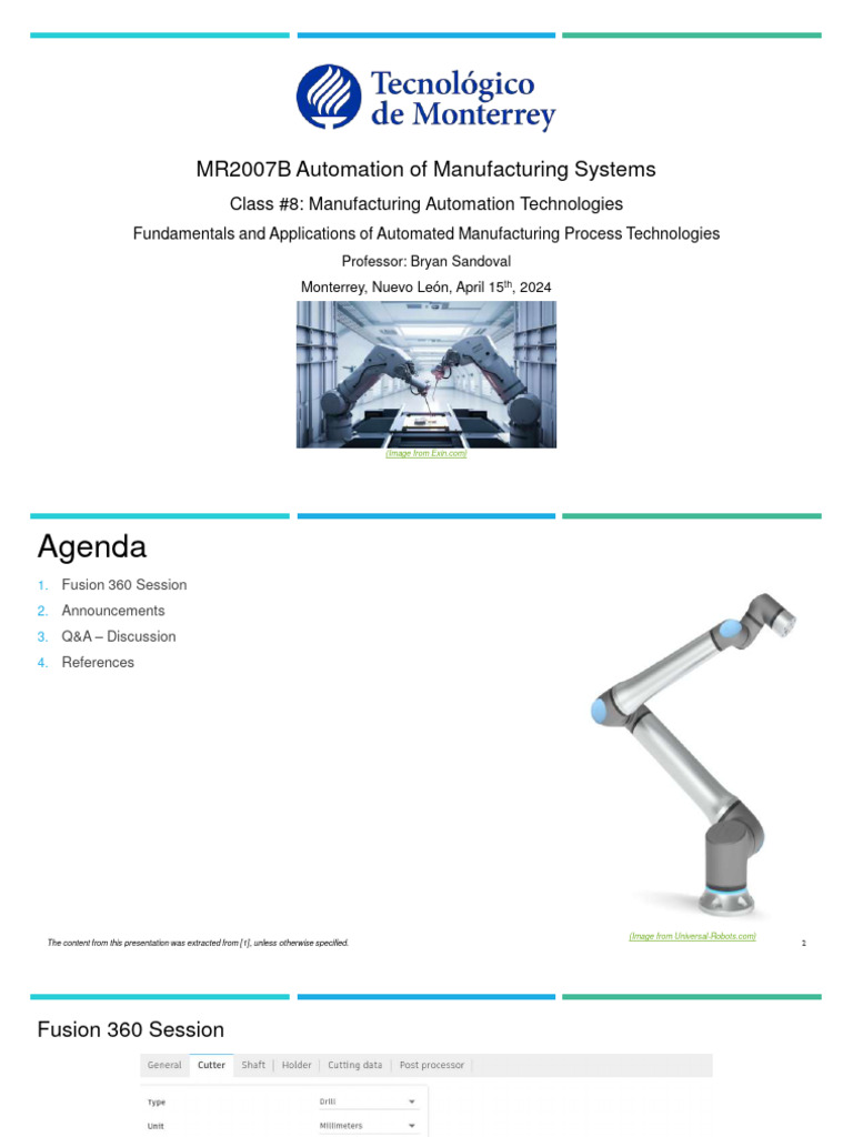 Class #8. Manufacturing Automation Technologies. 15-Apr-24 | PDF ...