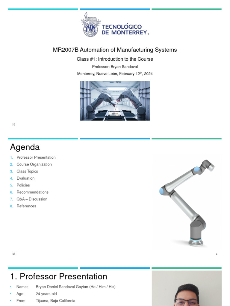 Class #1. Introduction to the Course. 12-Feb-24 | PDF | Automation ...
