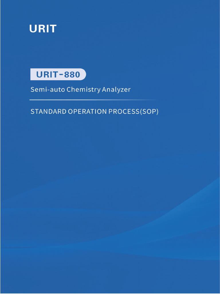 URIT-880 Standard Operation Process | PDF | Menu (Computing) | Assay