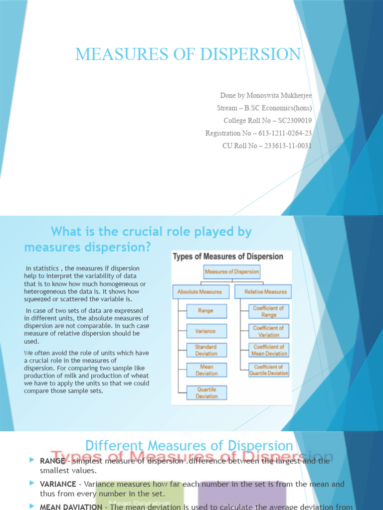 Measures Of Dispersion Download Free Pdf Standard Deviation