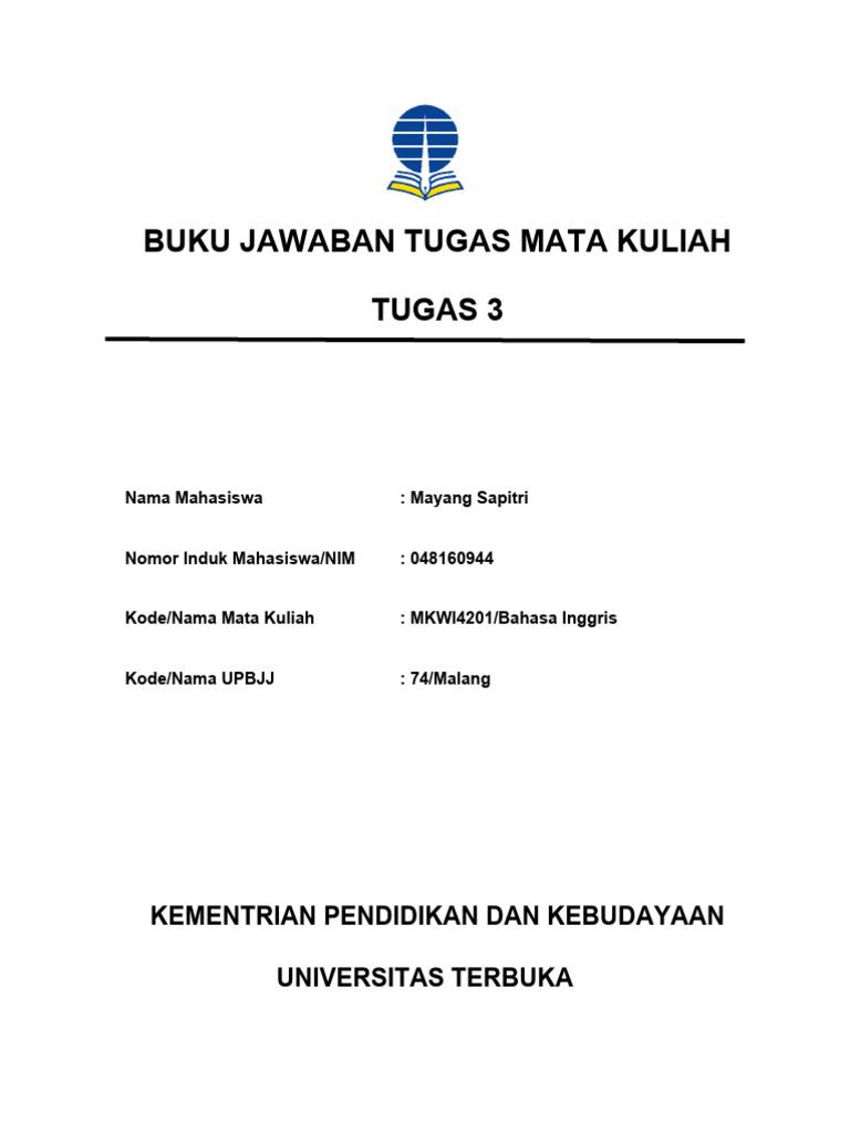 TUGAS TUTORIAL 3 Bahasa Inggris Sesi 7 | PDF | Cognition | Linguistics