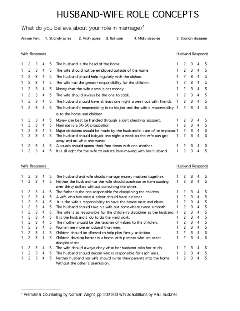 Roles Husband-Wife 6 | PDF | Marriage | Marriage, Unions And Partnerships