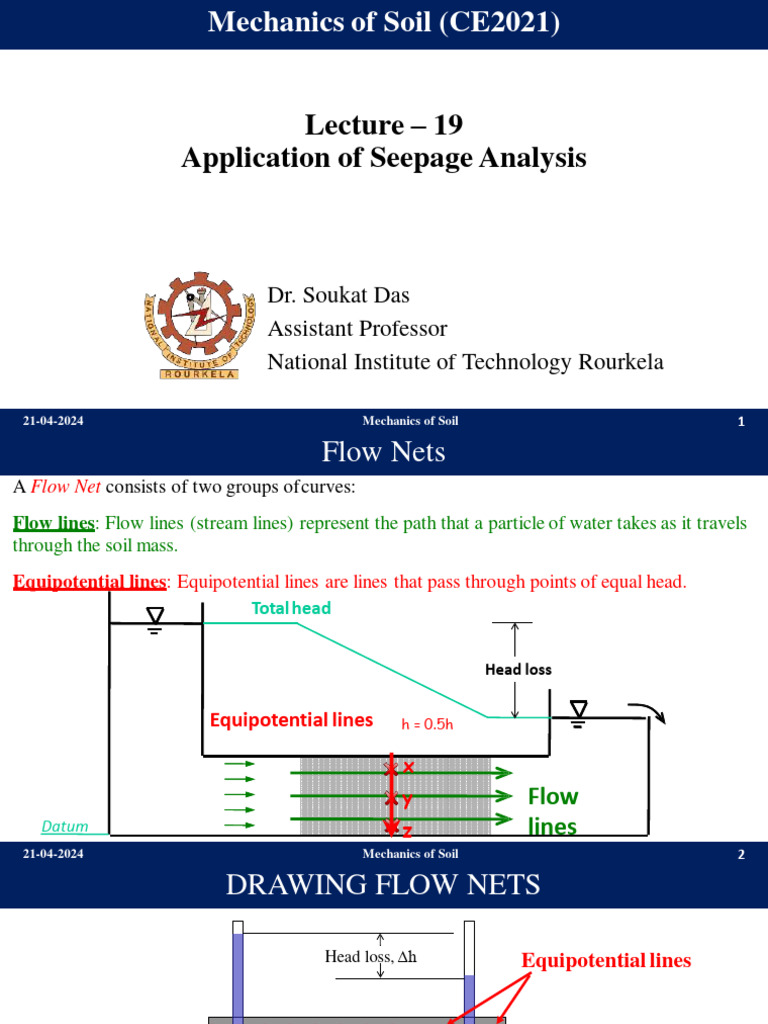 Lecture - 20 - Application of Seepage Analysis | PDF | Soil Mechanics | Physics