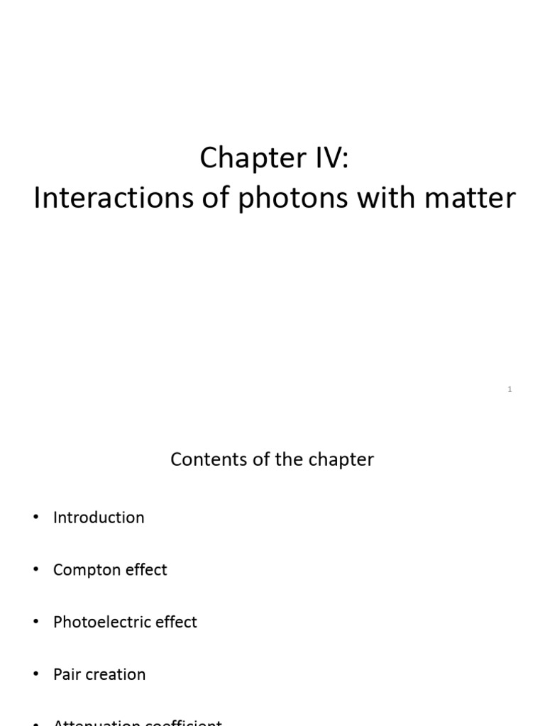 Interactions of Photons With Matter | PDF | Electron | Photoelectric Effect