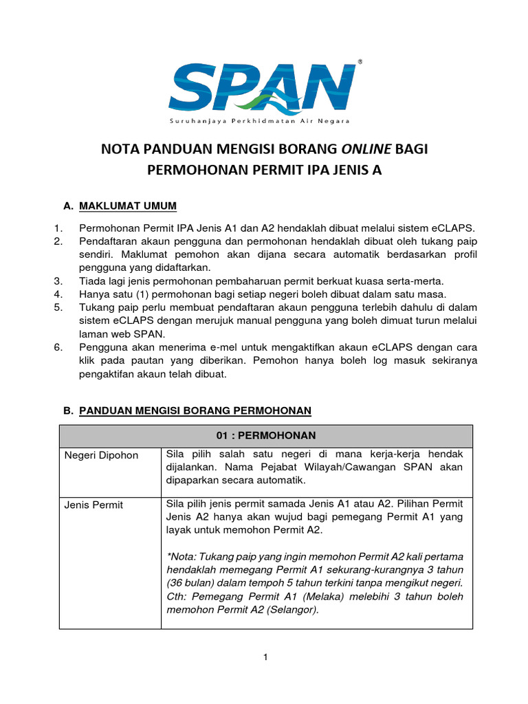 Nota Panduan Mengisi Borang Permit A Pdf