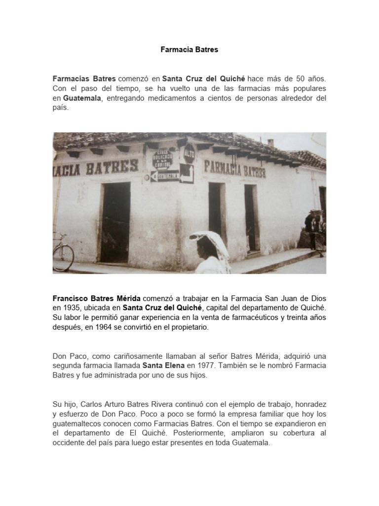 Historia y expansión de Farmacias Batres | PDF | Negocios