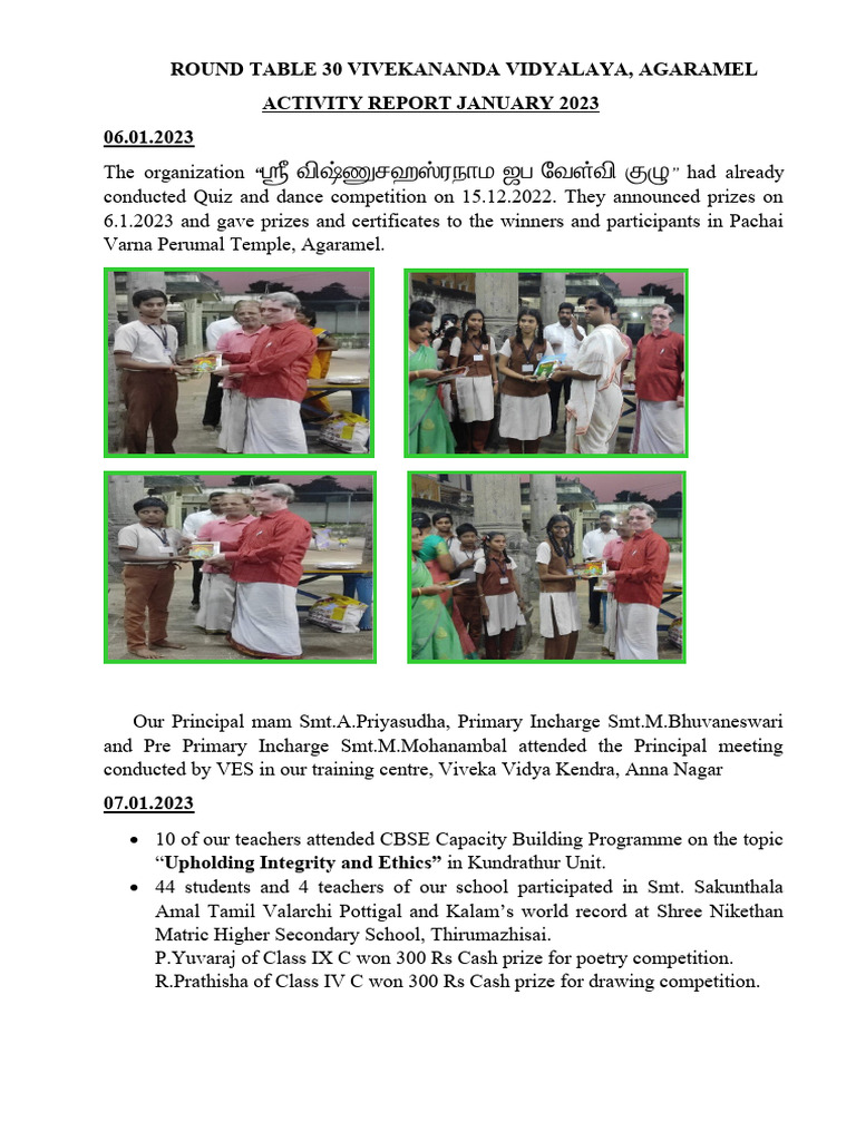 Round Table 30 Activity Report 2023 | PDF