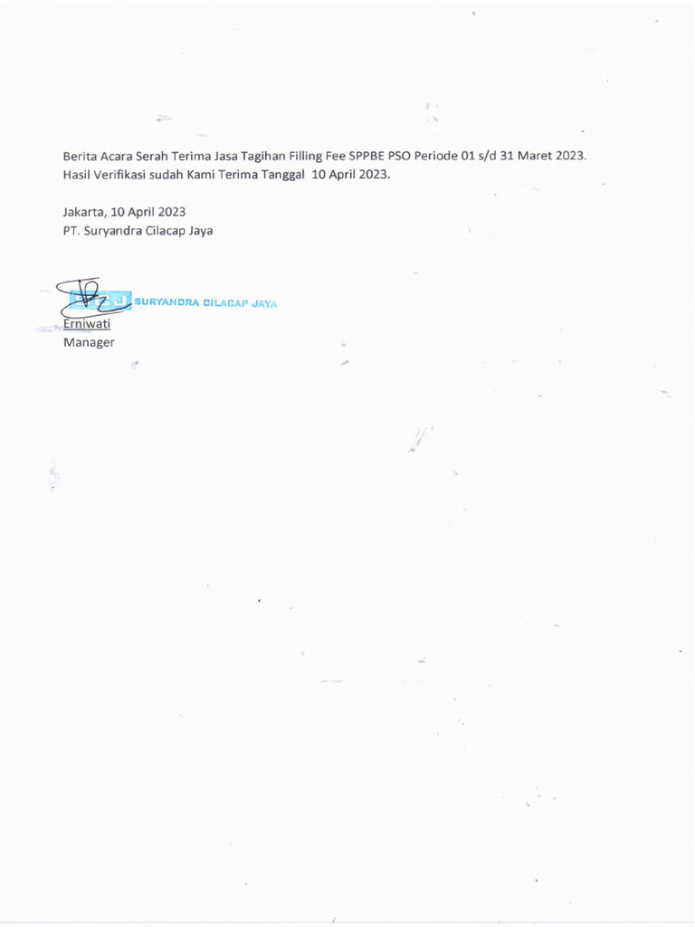 Serah Terima Dokumen FF PT SCJ BLN Maret 2023 | PDF Serah Terima Dokumen FF PT SCJ BLN Maret 2023 | PDF