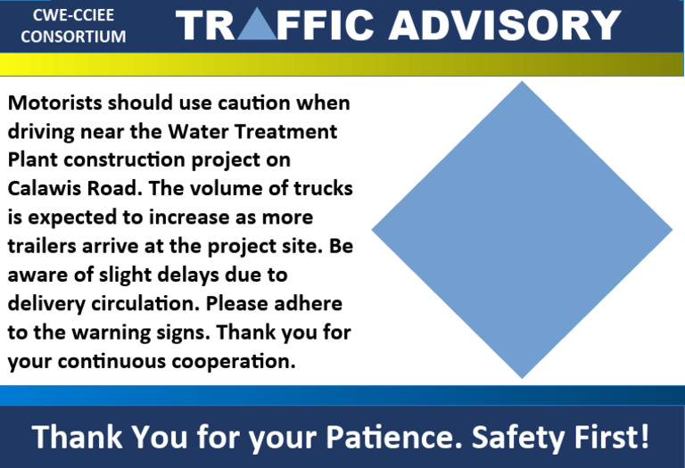 Traffic Advisory for Calawis Road | PDF