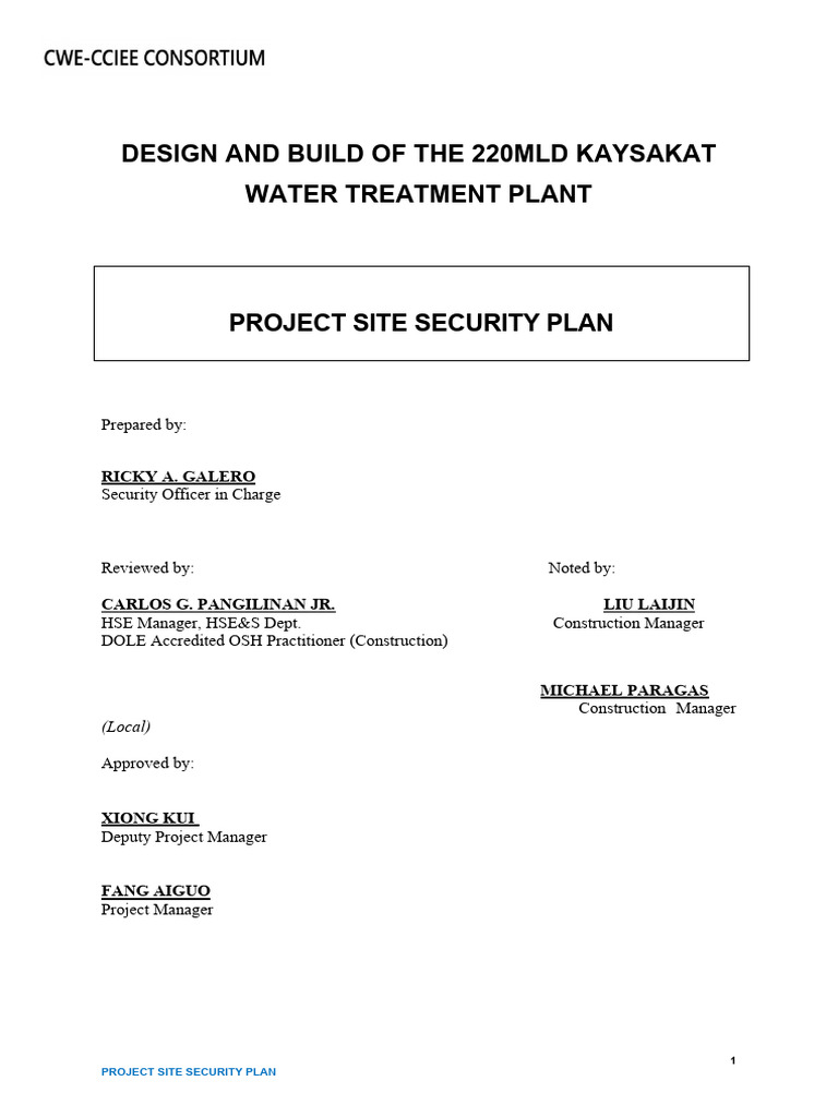 Project Site Security Plan Mjs | Download Free PDF | Security Guard ...