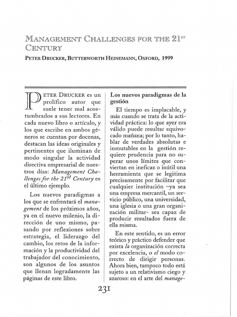 Drucker, P. F. (1999) - Management Challenges For The 21st Century. New ...