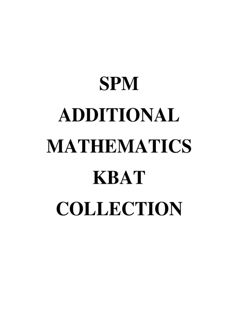 Add Math Kbat Ques | PDF
