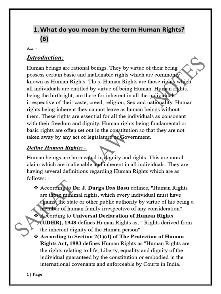 Human Rights Total Notes | PDF | Human Rights | Convention On The ...