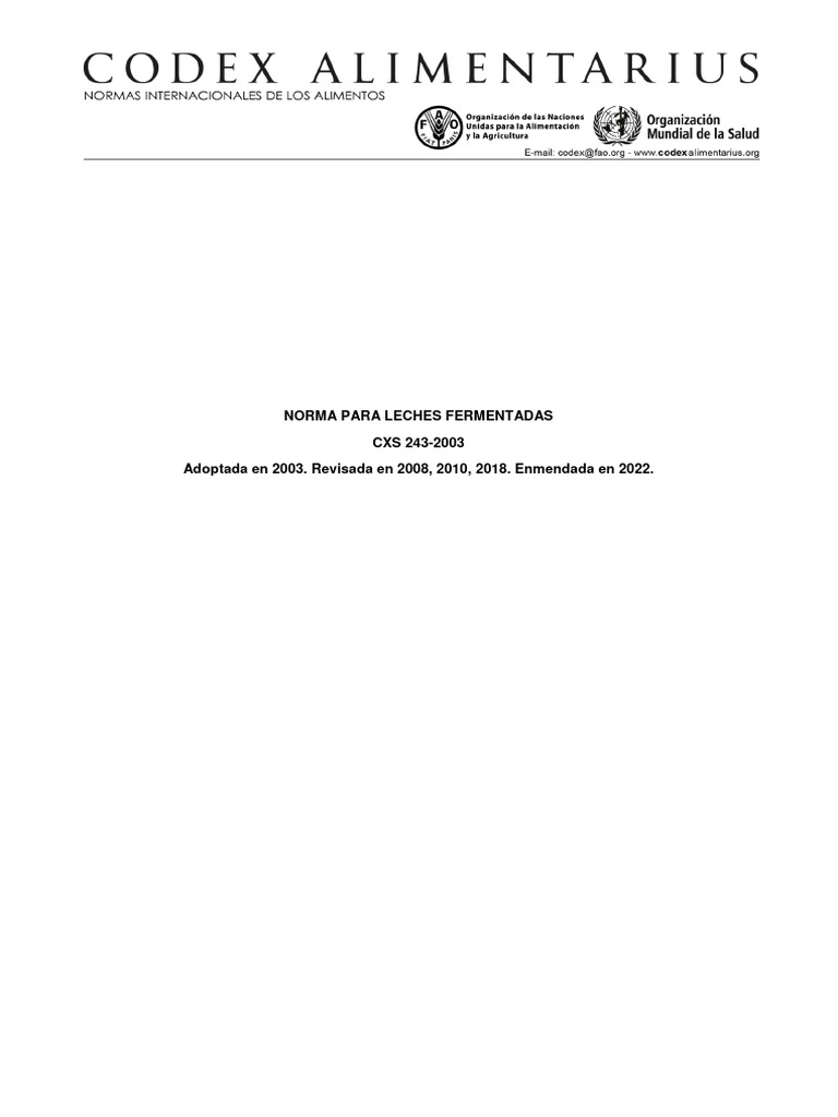 CXS 243s | PDF | Leche | Yogur