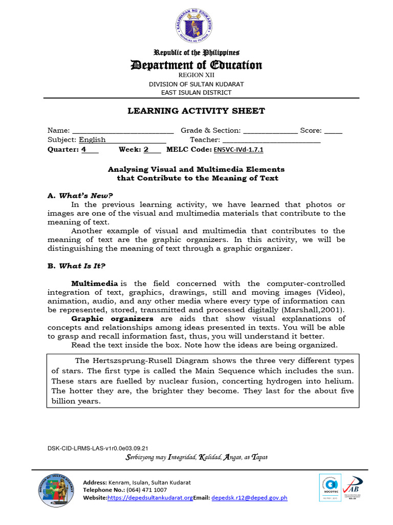 LAS-ENGLISH-WEEK-2 (3) | PDF | Stars | Supernova