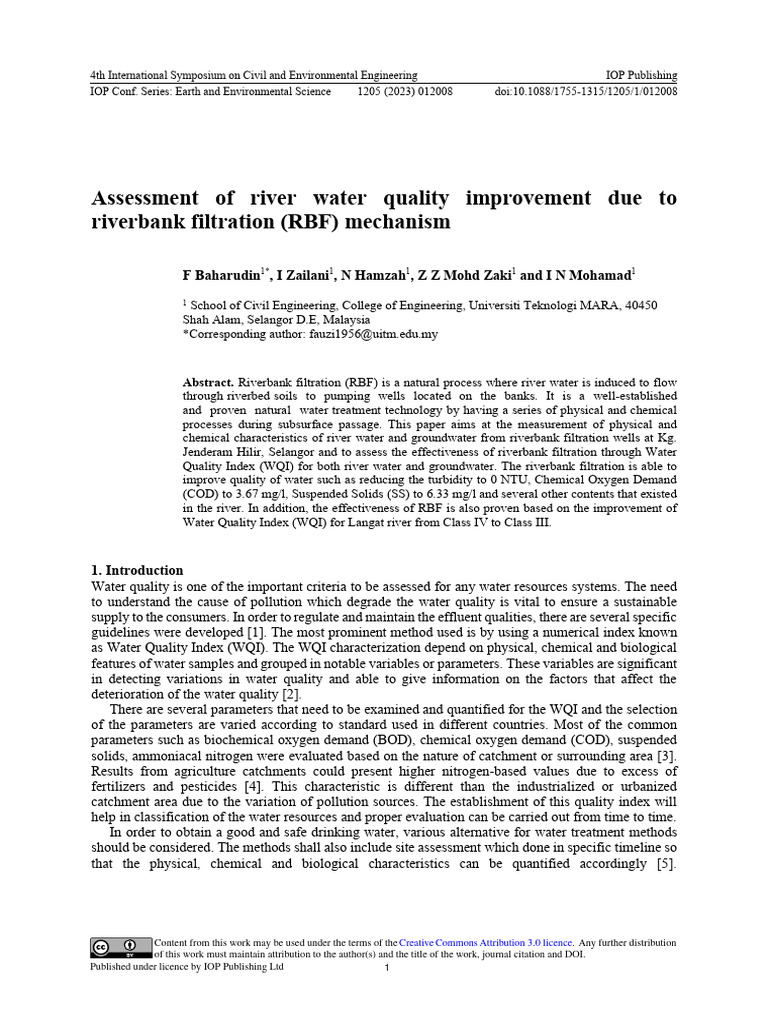 Assessment of River Water Qual | PDF | Water Quality | Water