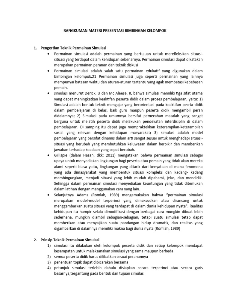 Rangkuman Materi Presentasi Bimbingan Kelompok | PDF