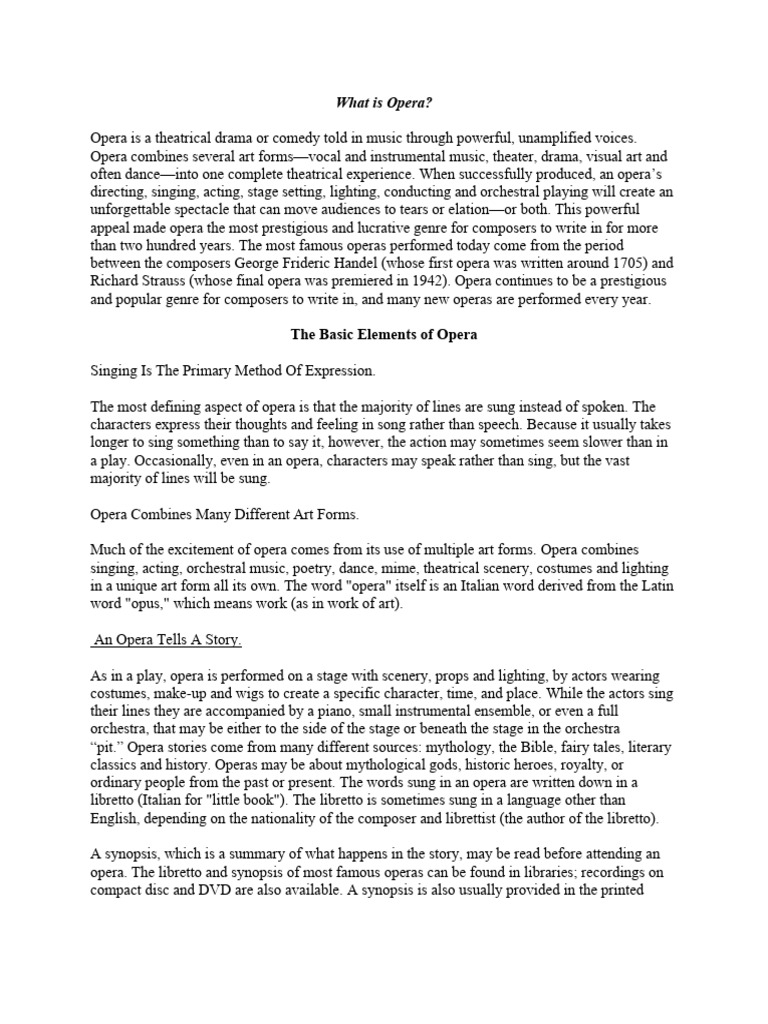 What is Opera | PDF | Opera | Singing