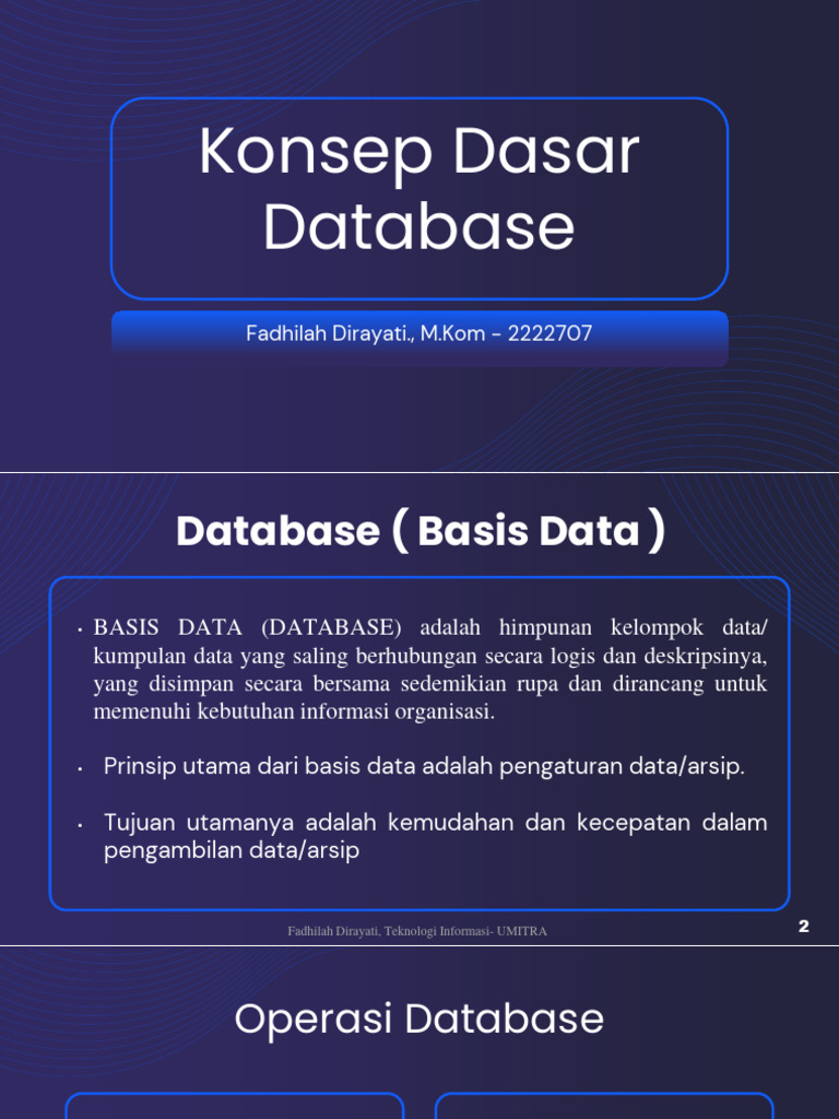 Konsep Dasar Database dan DBMS | PDF
