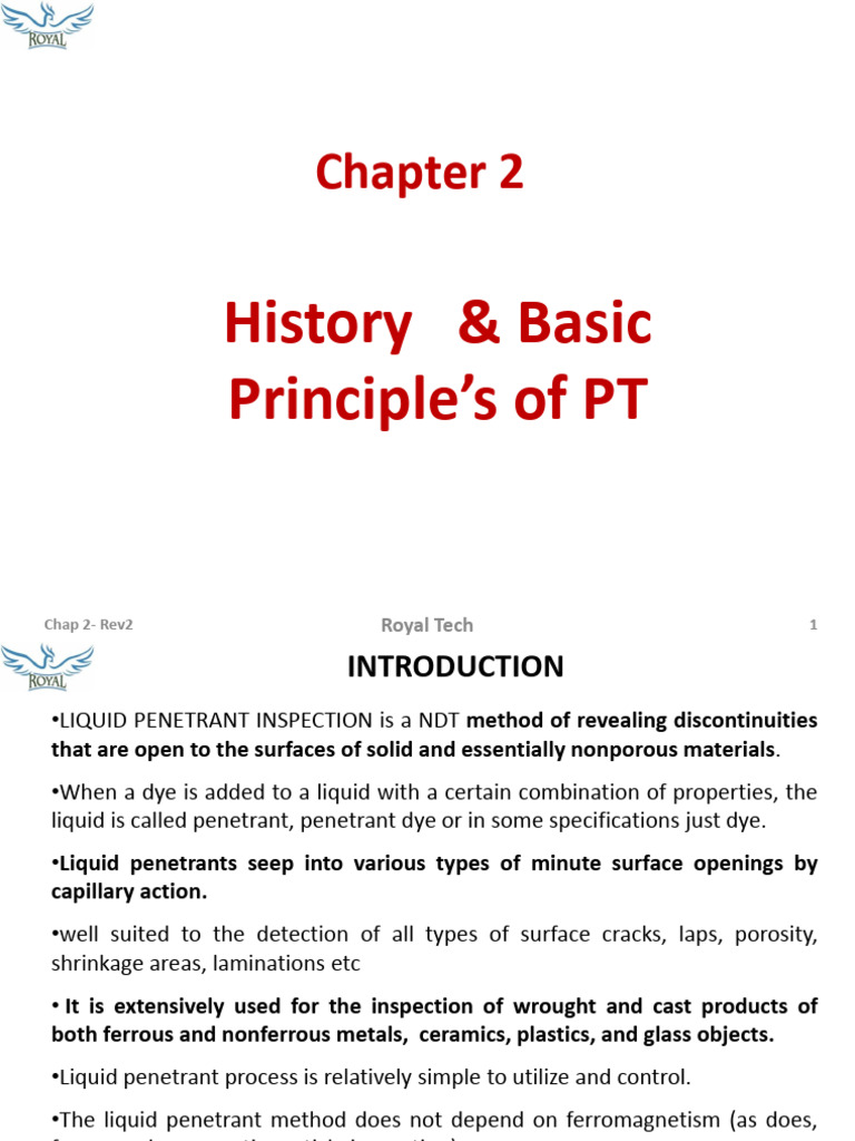 History & Basic Principle's of PT: Royal Tech | PDF | Adhesion | Wetting