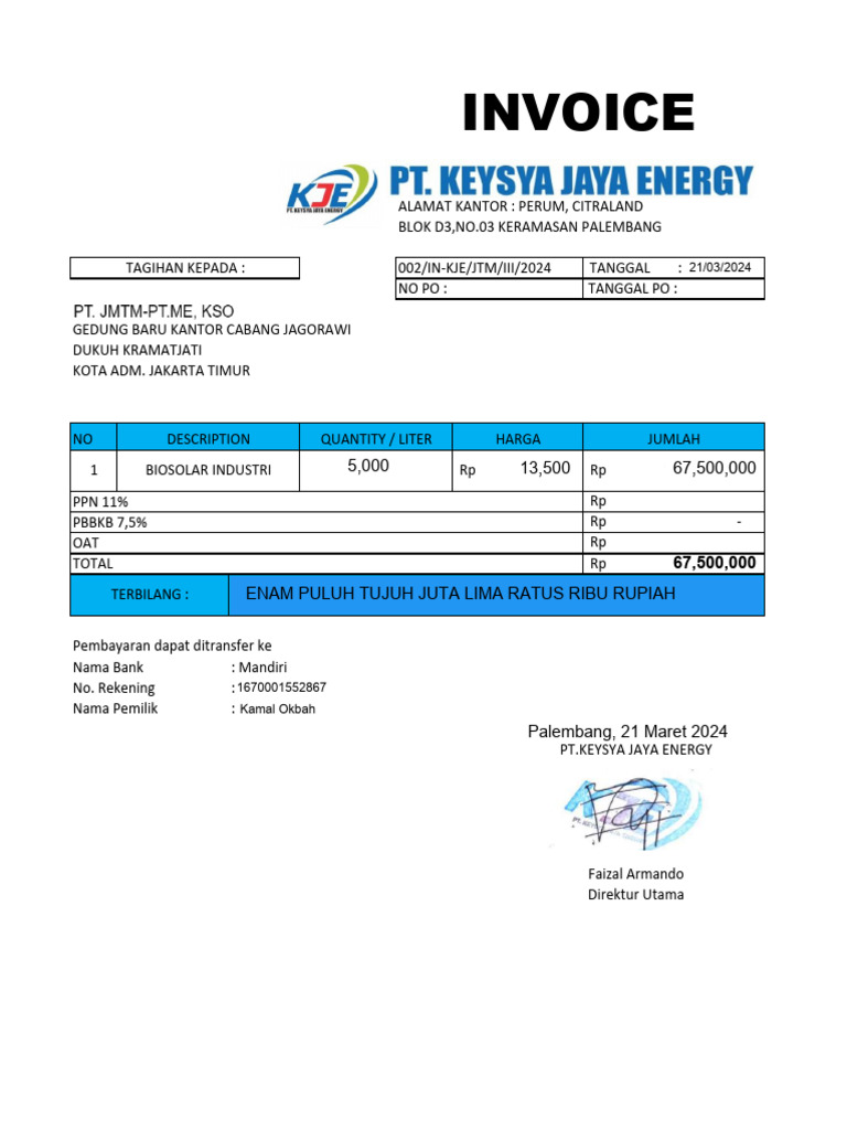 Invoice 21 Maret 2024 | PDF