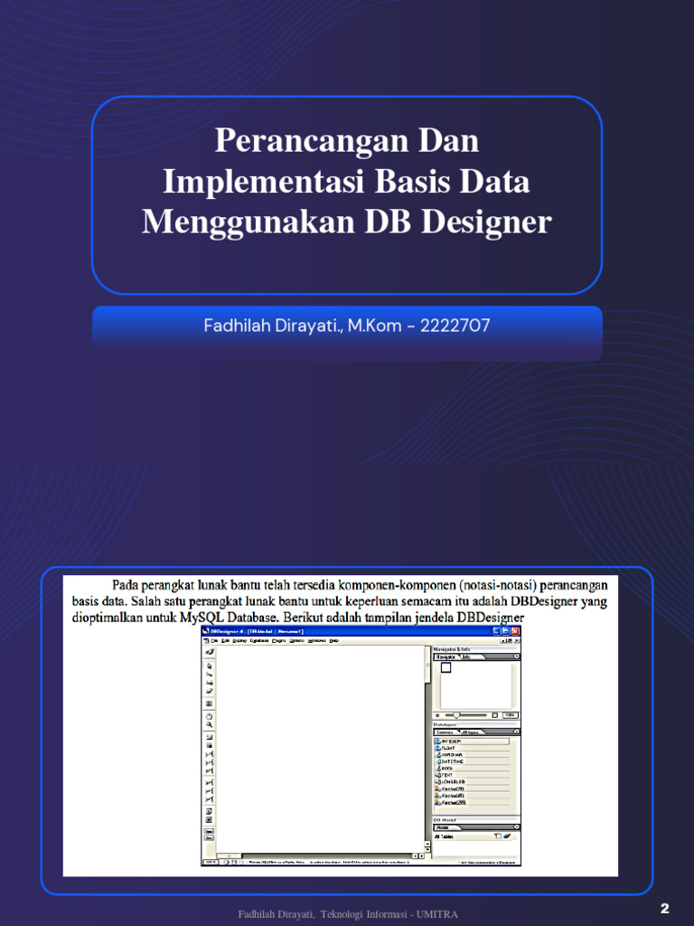 Pert 10 - Perancangan Dan Implementasi Basis Dan Menggunakan DB Designer | PDF | Bisnis