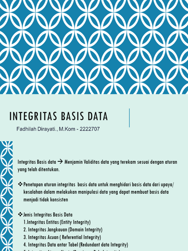 Integritas Data dalam Basis Data | PDF