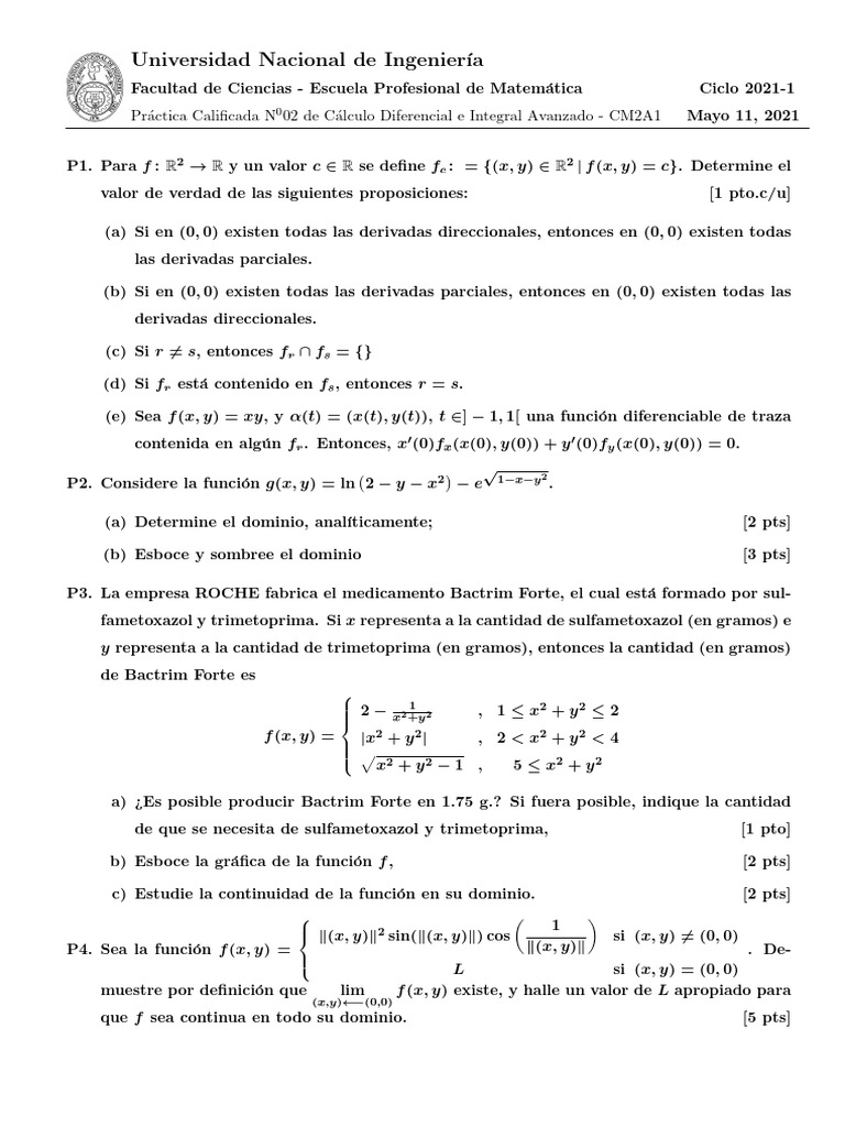 Solucionario PC 2 2021-I | PDF | Matemática Elemental | Objetos matemáticos