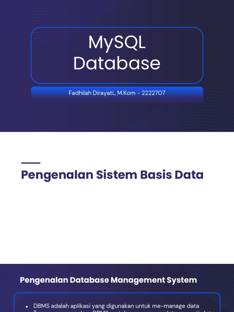 Pengenalan MySQL dan DBMS Relasional | PDF
