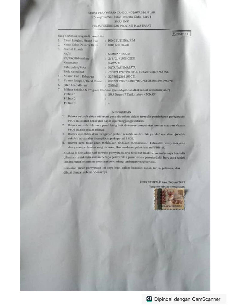 Riki Abdilah SPTJM BARU 9i 2023 | PDF